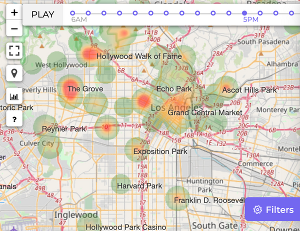 Search & filter venue foot-traffic around the world ( API )